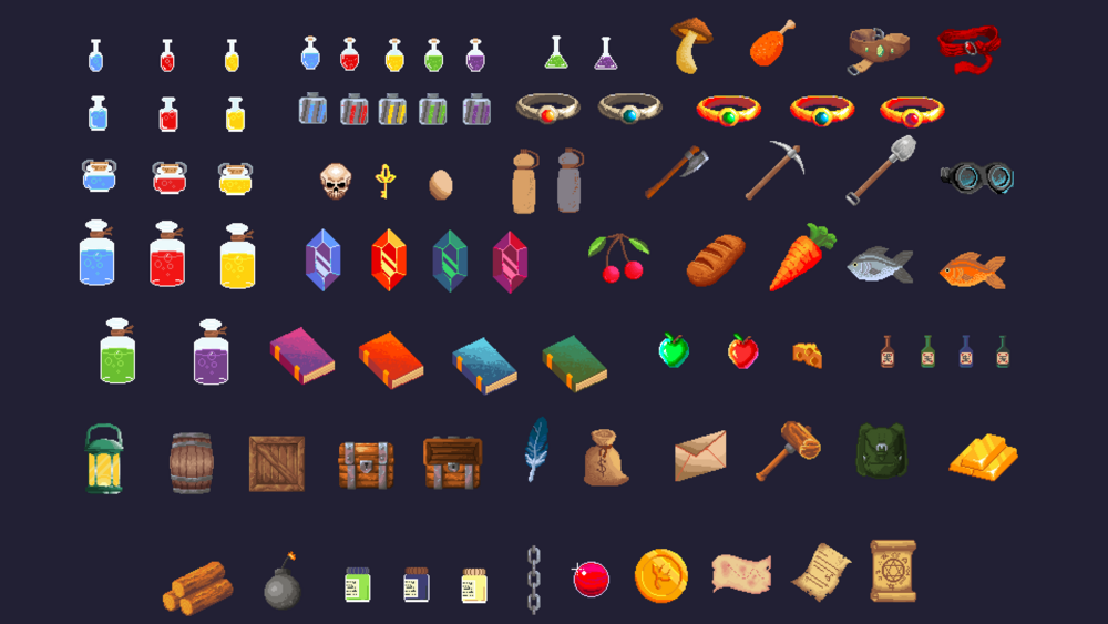 2D Items Logo Sprites - Buy 2D Game Assets for Developers - DevMyAsset